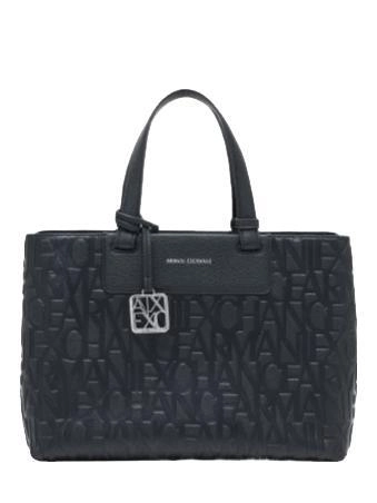 Armani Exchange Logo Allover Handbag - Black