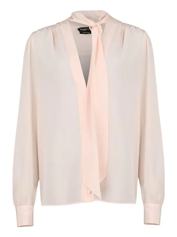 TOM FORD Long-sleeved V-neck Top - Pink