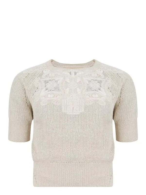 Ermanno Scervino Short-sleeved Knit Top - White