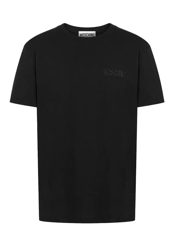 Moschino Logo-raised Cotton T-shirt - Black