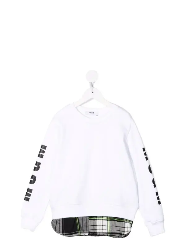 MSGM Crewneck Sweatshirt With Logo Detail - White
