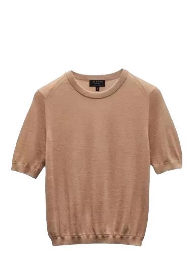 Rag & Bone Adeline Lightweight Cashmere Tee - Camel-colored