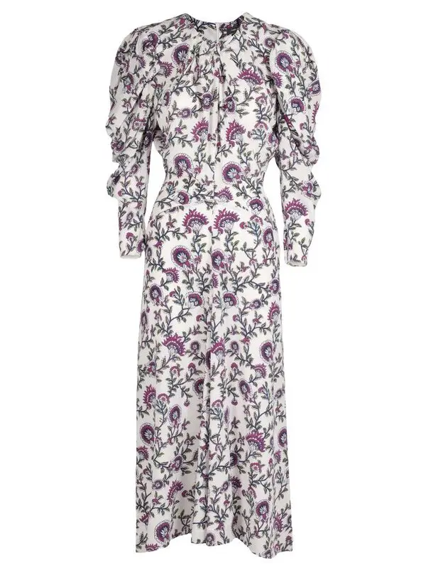 Isabel Marant Étoile Floral-print Silk Midi Dress - Gray