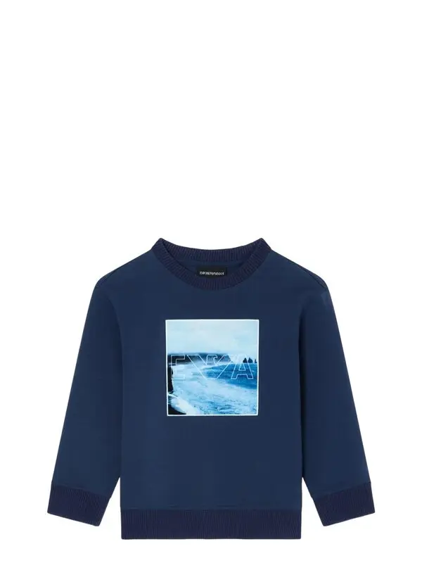 Emporio Armani Seascape Print Sweatshirt - Blue