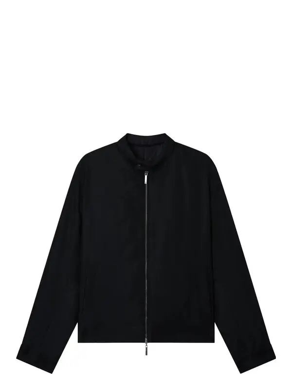 Emporio Armani Long Sleeve Cotton Zip Up Jacket - Black