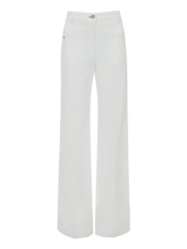 Victoria Beckham Alina High Waisted Trumpet Jeans - Washed White