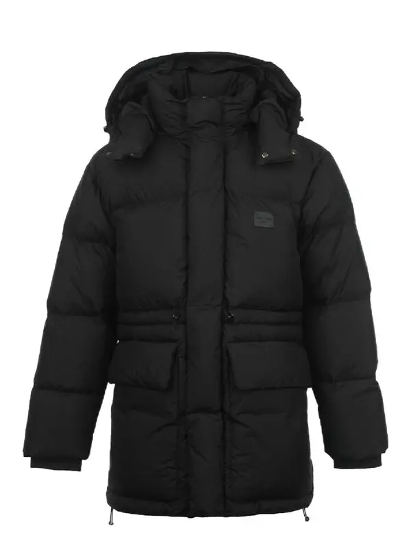 Emporio Armani Down Jacket With Drawstring Hem - Black