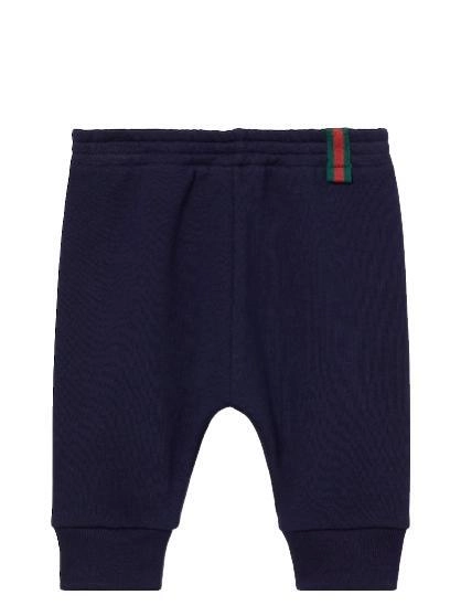 Gucci Baby Cotton Pants With Web - Dark Blue