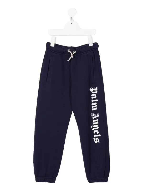 Palm Angels Logo Print Drawstring Track Pants - Black