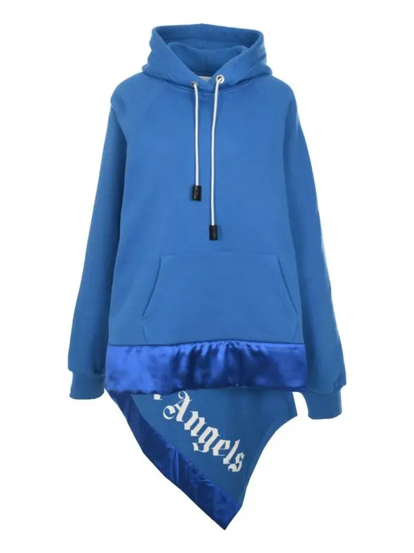 Palm Angels Logo Pendant Hooded Sweater - Blue