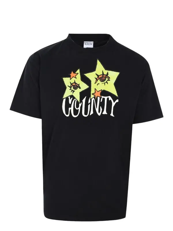 MARCELO BURLON COUNTY OF MILAN Star Eyes T-shirt - Black