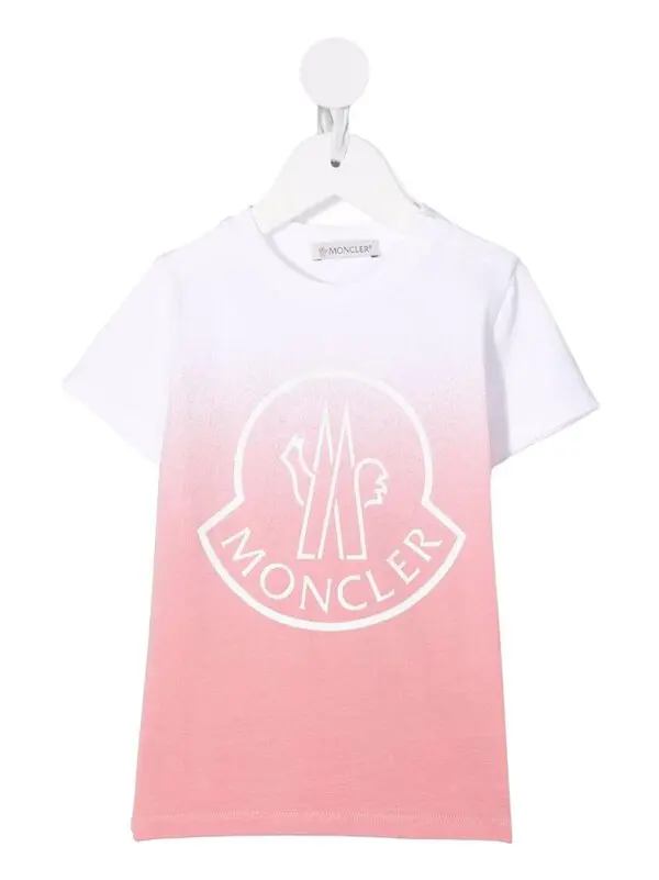 Moncler Logo Print Cotton T-shirt - Pink