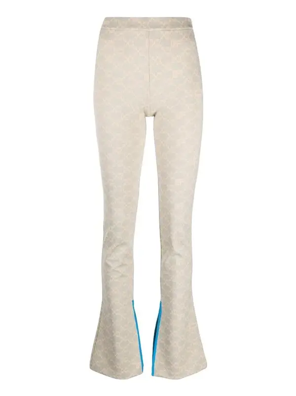 Off-White Monogram Ankle-slit Trousers - Nude