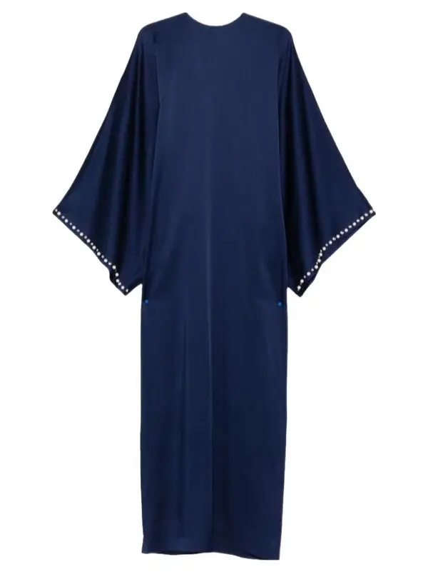 Stella McCartney Pearl Embellished Satin Maxi Dress - Blue