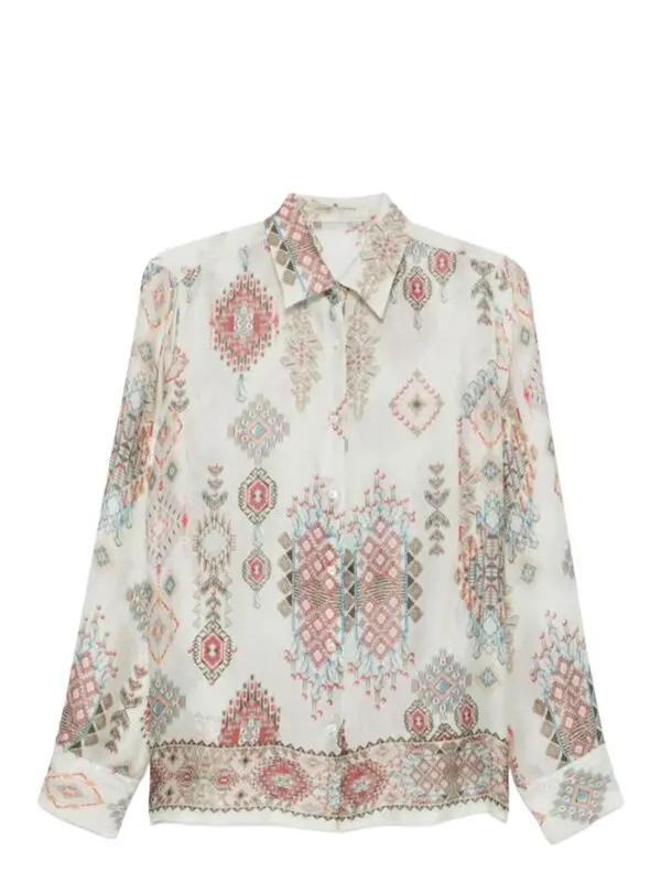 Ermanno Scervino Geometric Print Long Sleeve Shirt - White