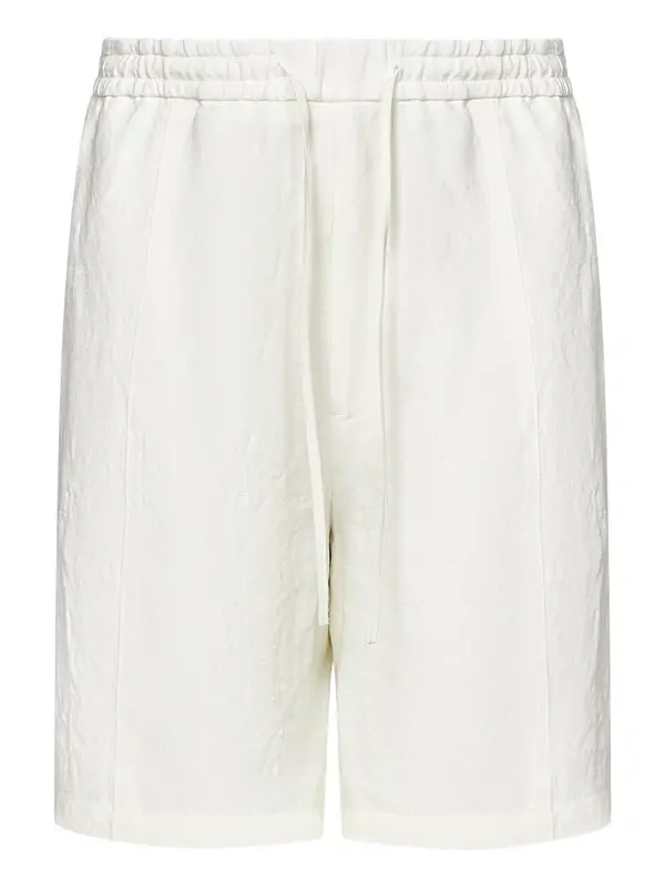 Emporio Armani Pleated Drawstring Shorts - White