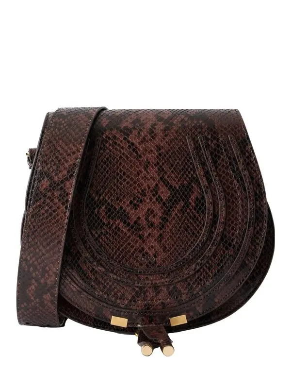 Chloé Animal Print Leather Shoulder Bag - Black