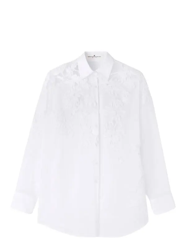 Ermanno Scervino Floral Appliqué Oversized Shirt - White