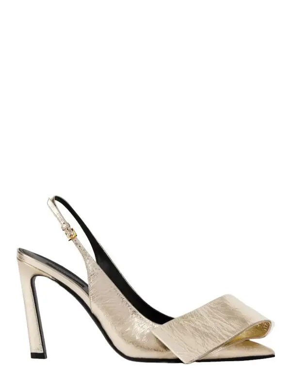 Givenchy Twisted Ribbon Metallic Slingback Pumps - Nude