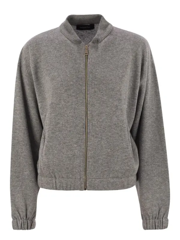 Fabiana Filippi Diamond Wire Ball Pin Detail Bomber Jacket - Gray