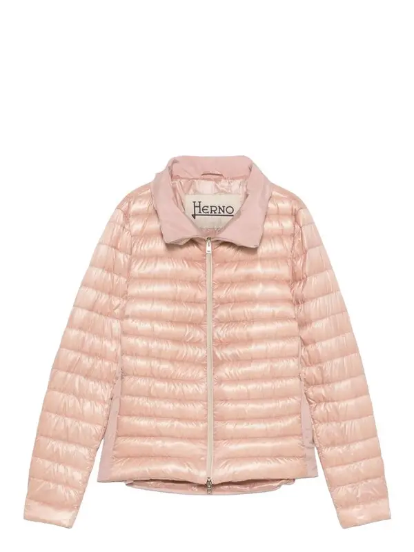 Herno Quilted Puffer Jacket With Drawstring Waist - Nude