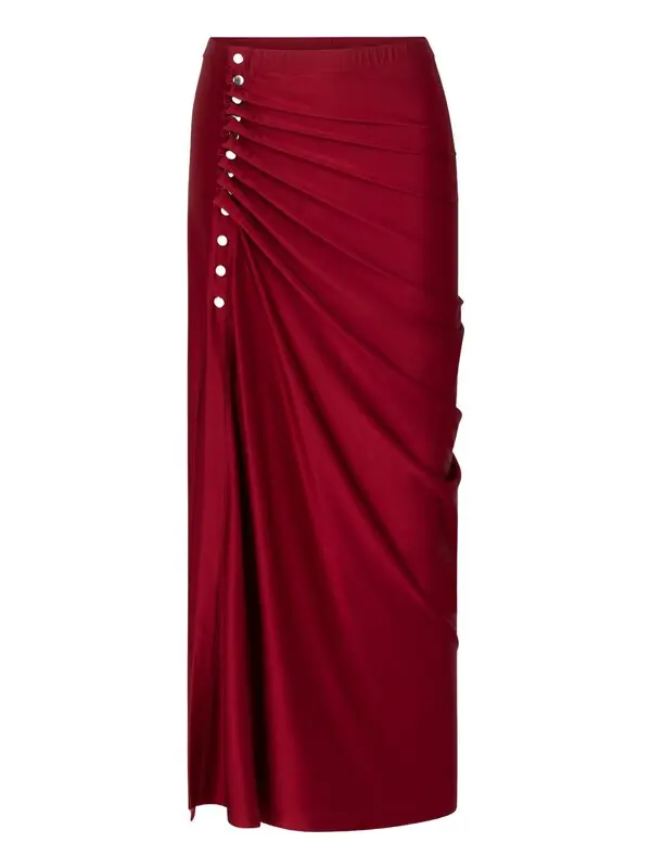 Rabanne Gathered Maxi Skirt - Red