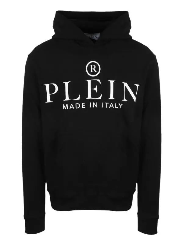 Philipp Plein Logo Print Long Sleeve Hoodie - Black