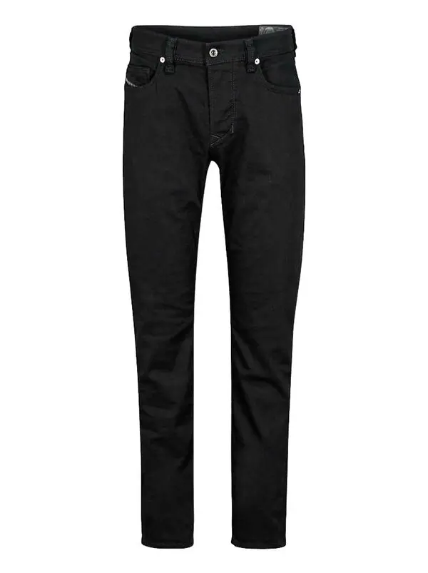DIESEL® Logo Denim Tapered Pants - Black