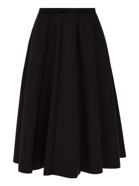 Fabiana Filippi Flared Midi Skirt With Horn Detail - Black