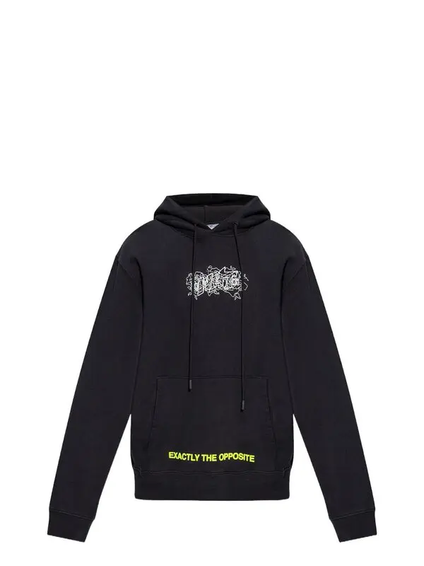 Off-White Drawstring Hoodie - Black