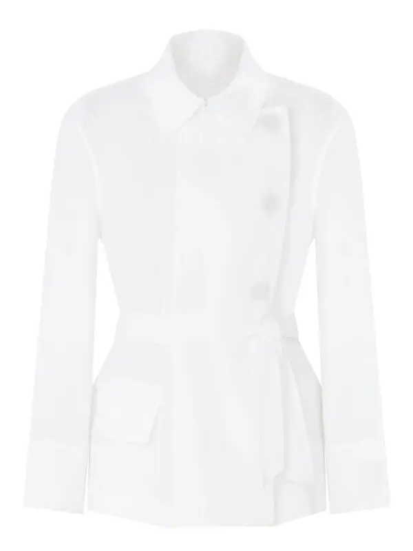 Emporio Armani Pure Linen Shirt Jacket - White