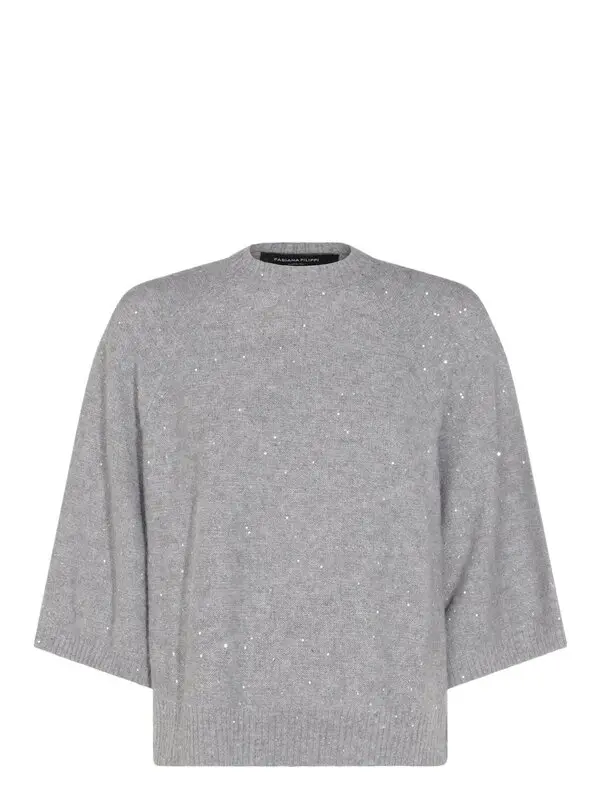 Fabiana Filippi Sequin Embellished Cape - Gray