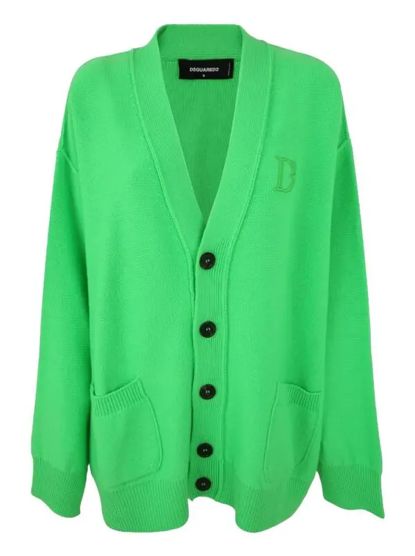 Dsquared2 Long-sleeved Knitted Cardigan - Green