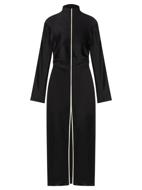 Nanushka Naia Midi Dress - Black/ecru