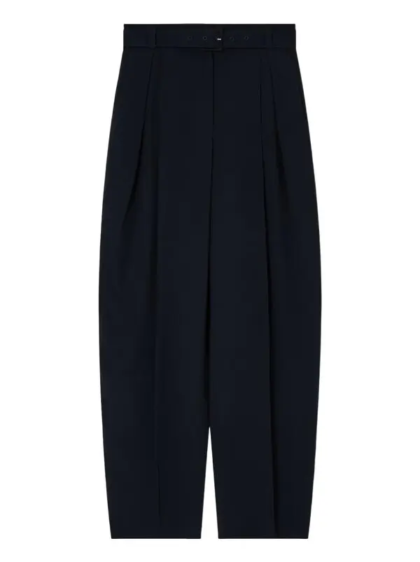 Emporio Armani Pleated Belted Trousers - Black