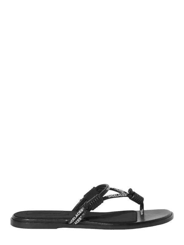 Off-White Shoelaces" Thong Sandals - Black