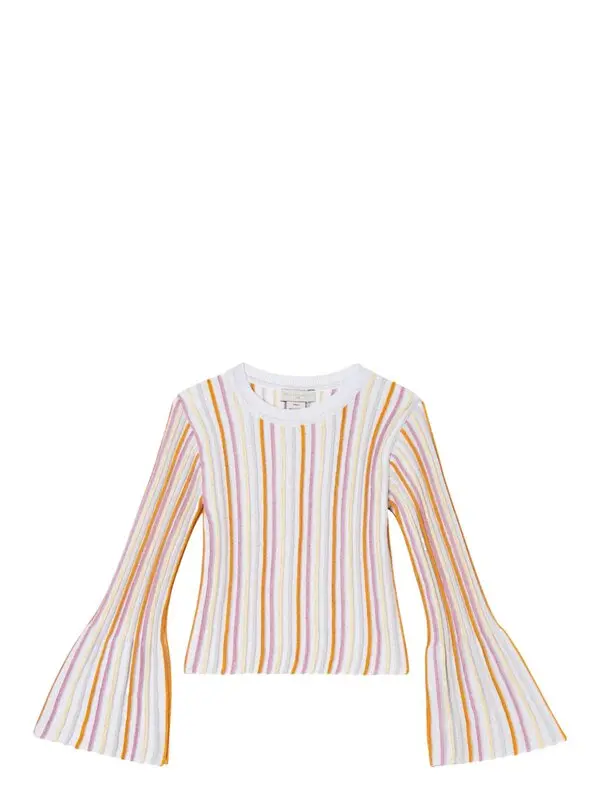 Stella McCartney Striped Long Sleeve Sweater - White