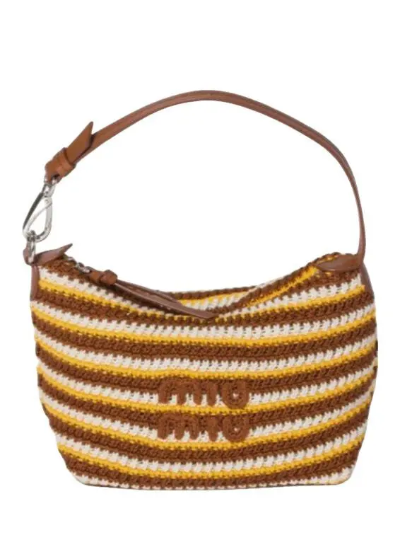 Miu Miu Spirit Crochet Pouch - Cognac/yellow