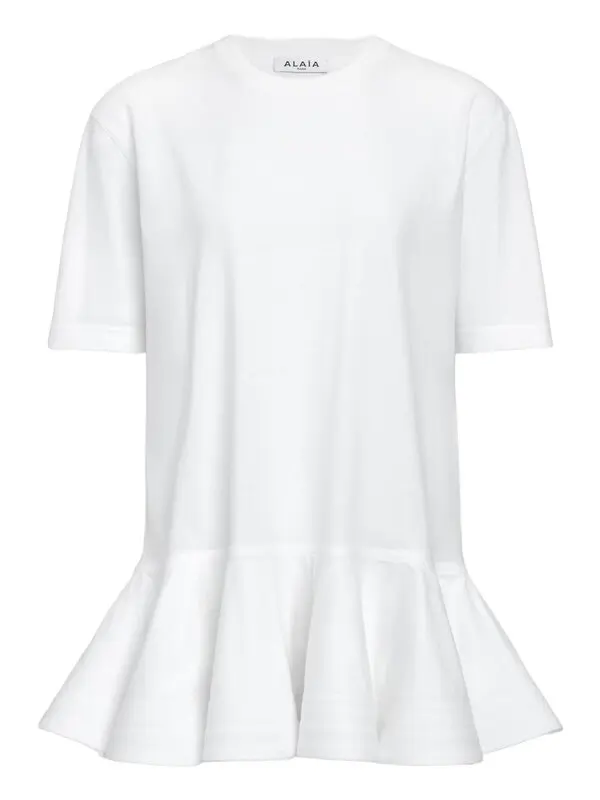 Alaïa Peplum T-shirt - White