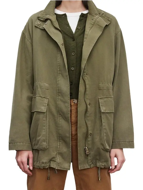 Velvet By Graham & Spencer Long-sleeved Utility Jacket - Green