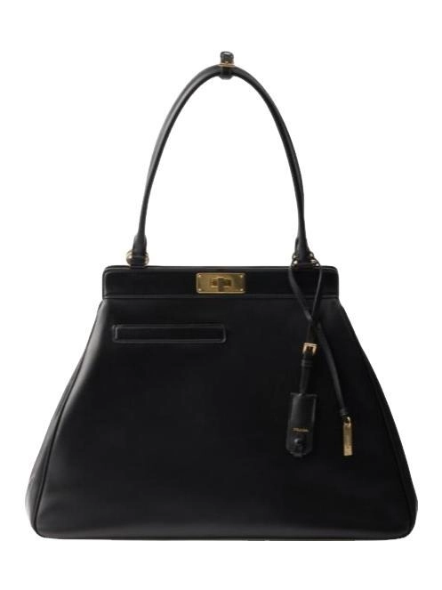 Prada Large Leather Tote Bag - Black