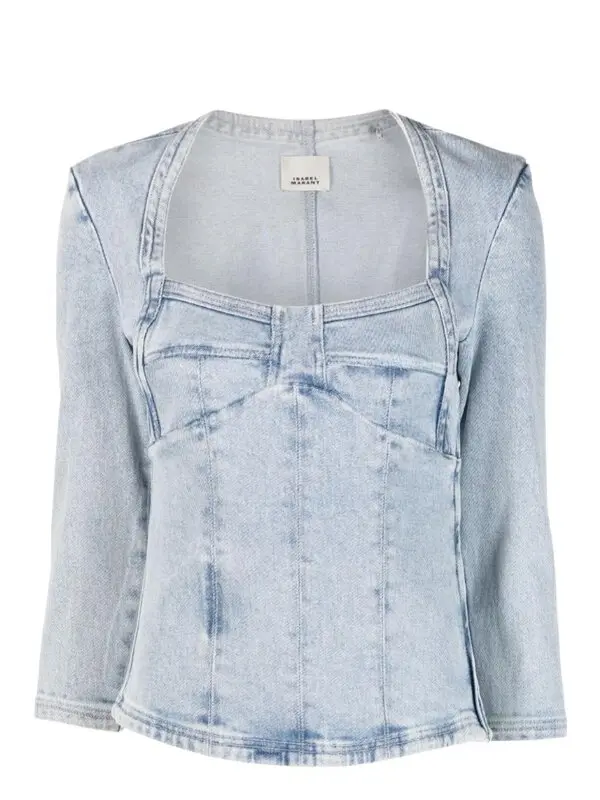 Isabel Marant Étoile Vanio Cotton Corset Style Blouse - Blue