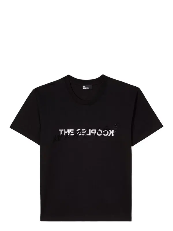 The Kooples Short-sleeved T-shirt With Rhinestone Embellishment - Black