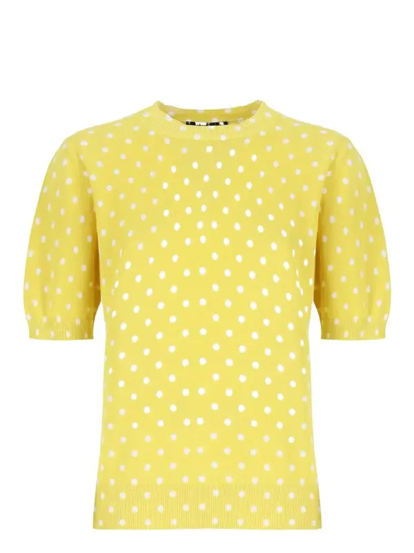 Fabiana Filippi Polka Dot Short Sleeve Jumper - Yellow