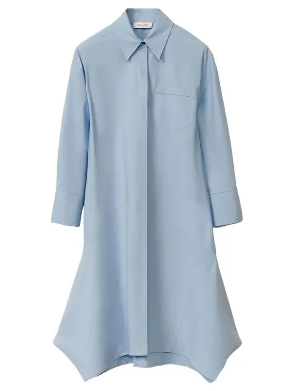 Fabiana Filippi Chain-link Detail Midi Shirt Dress - Blue