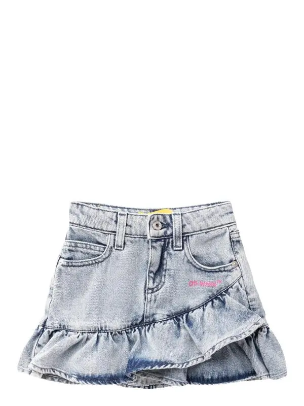 Off-White Denim Lotus Leaf Skirt - Gray