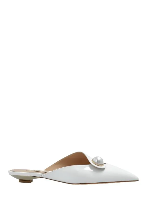 Casadei Blade Pointed Toe Mules - White