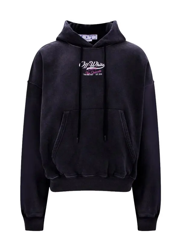 Off-White Logo-print Cotton Hoodie - Black