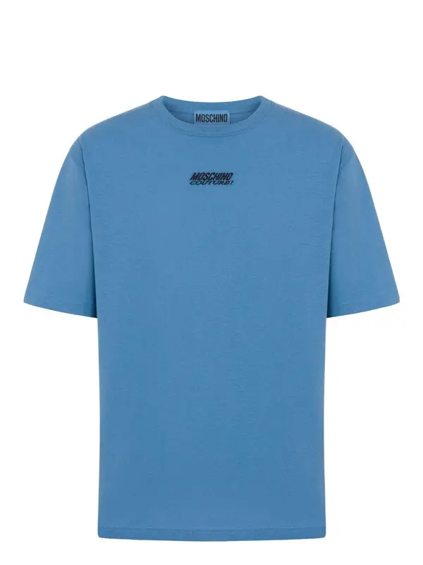 Moschino Logo-embroidered Cotton T-shirt - Blue