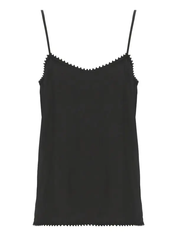 Fabiana Filippi V-neck Satin Camisole With Lace Trim - Black
